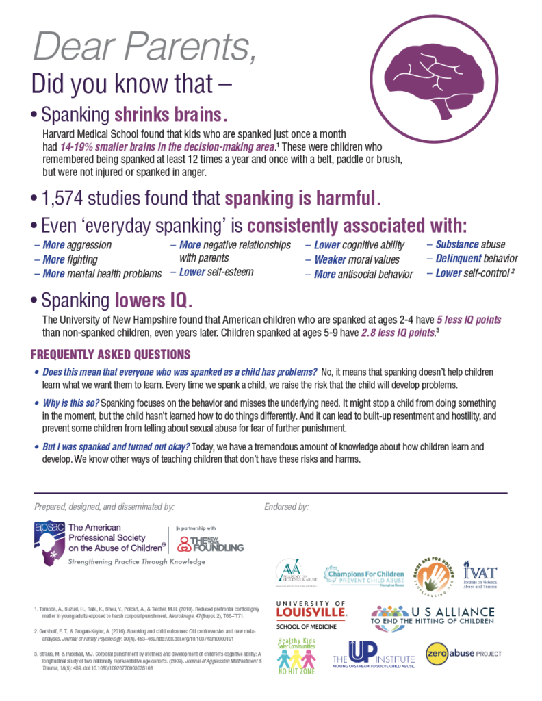 APSAC | Preventing Child Maltreatment, No Hit Zone Materials